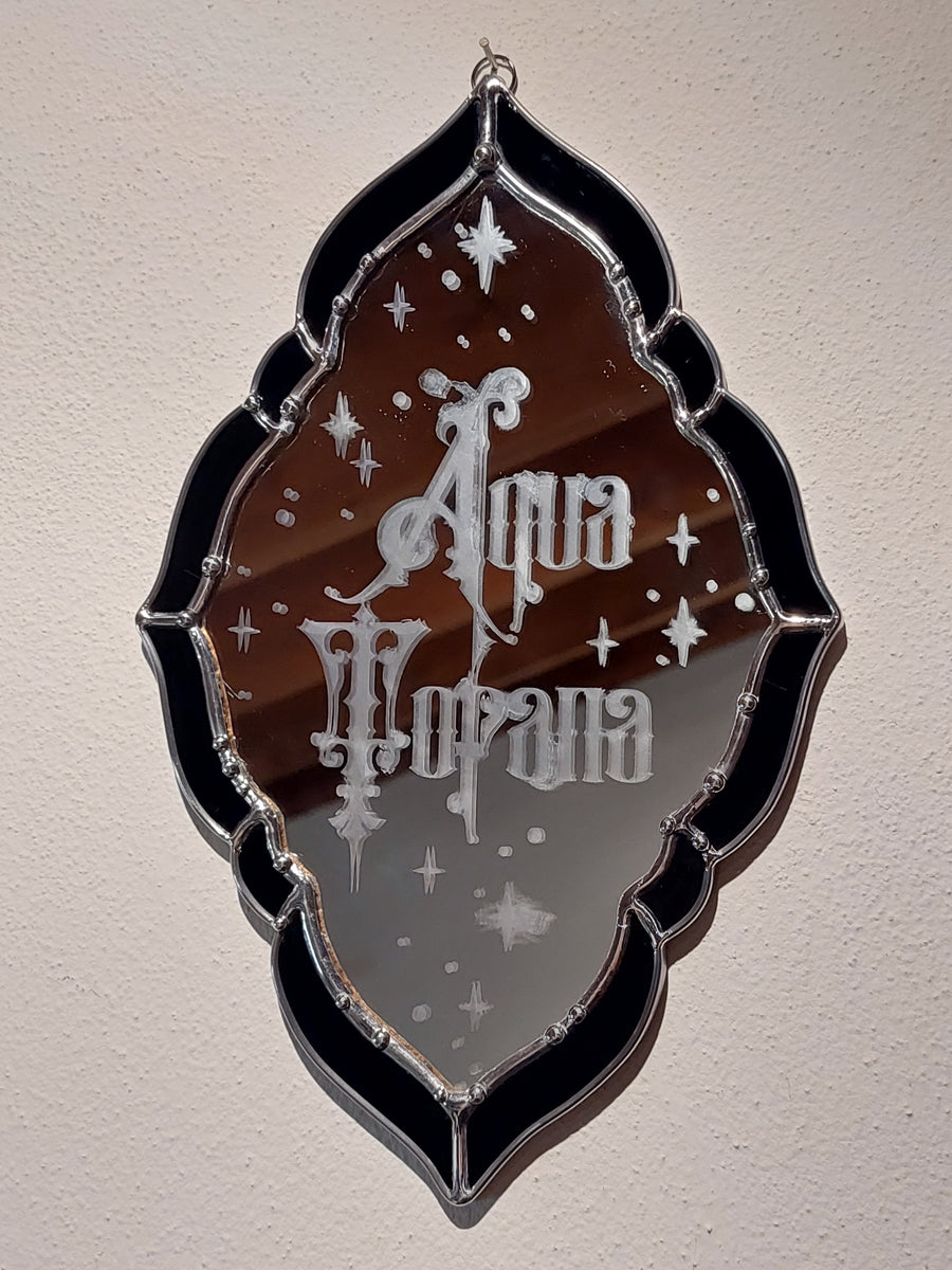 Aqua Tofana Etched Mirror - Black Frame – Cemetery Lane Design